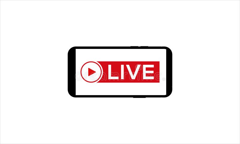 Youtube Live Icon on Mobile Phone Screen Logo Vector Illustration ...