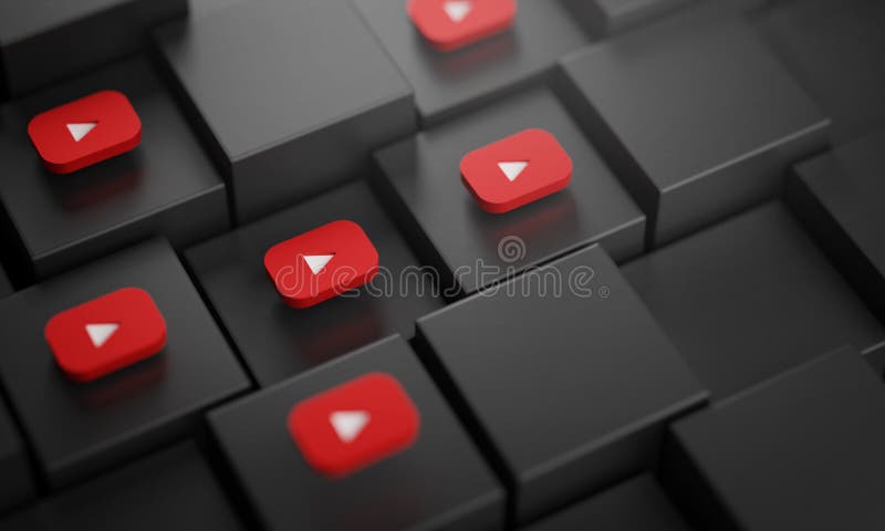 Youtube Logo on Cubes. Social Media Background 3D Rendering Editorial ...