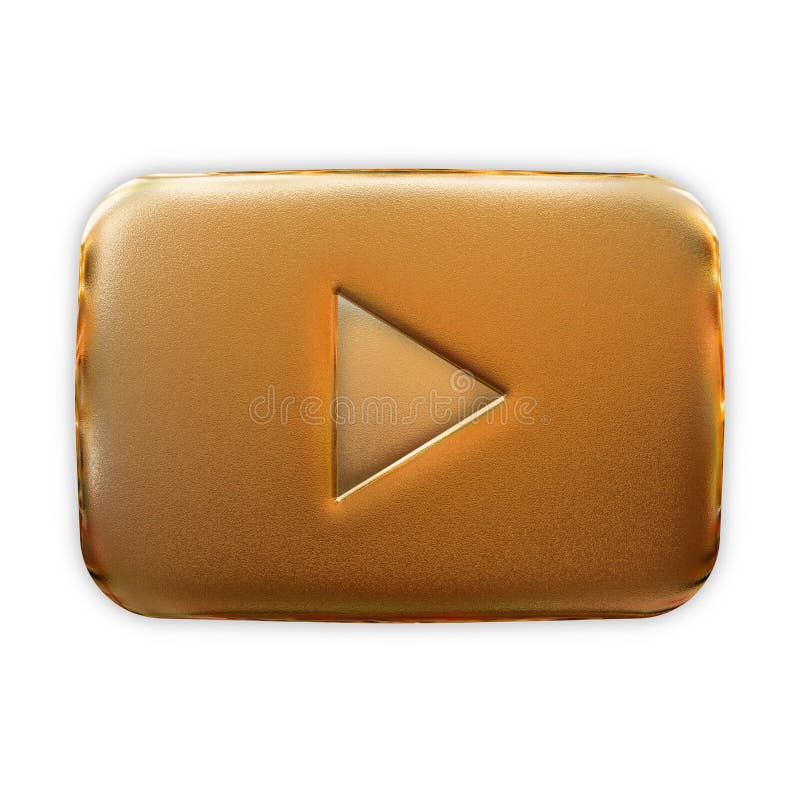 Youtube logo gold plate editorial stock image. Image of plate - 259791304