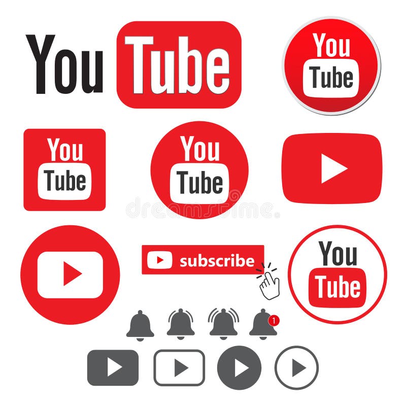 Youtube subscribe icons editorial photography. Illustration of vector ...