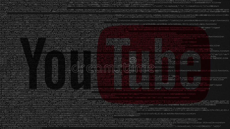 Youtube Logo Made Of Hexadecimal Symbols On Computer Screen Editorial 3d Rendering Editorial