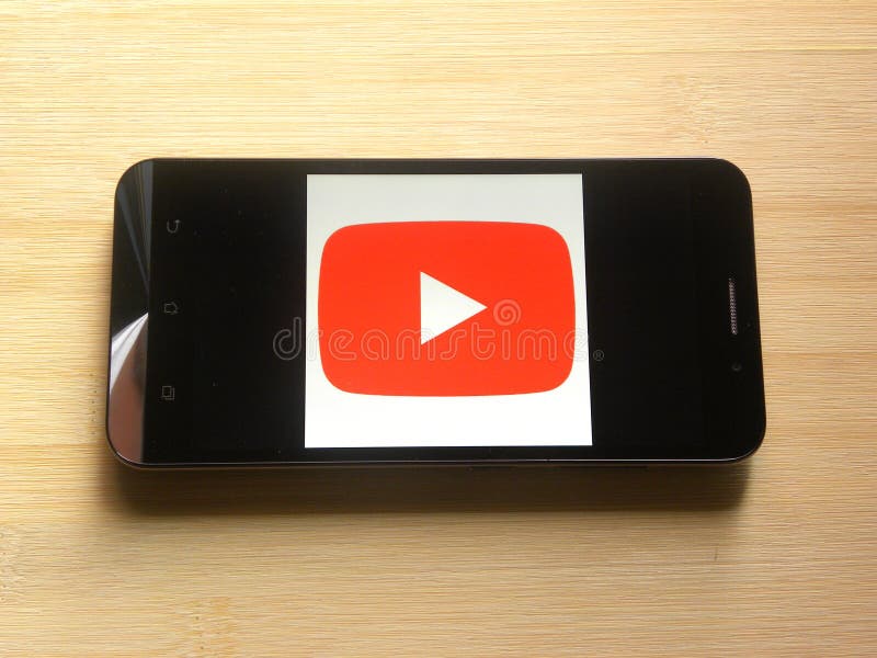 YouTube on mobile phone editorial photography. Image of internet ...