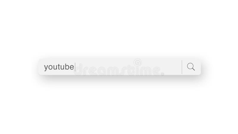 Youtube Search Query Search Bar and Blinking Cursor on White Background ...