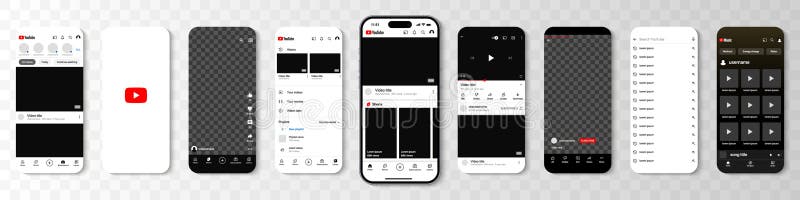 Youtube Social Media App Template. Iphone with Youtube Mockup, Youtube ...