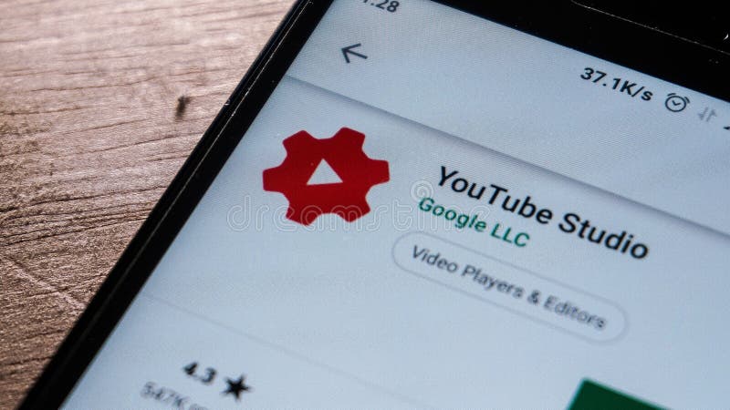 YouTube Studio App in Play Store. Editorial Stock Photo - Image of ...