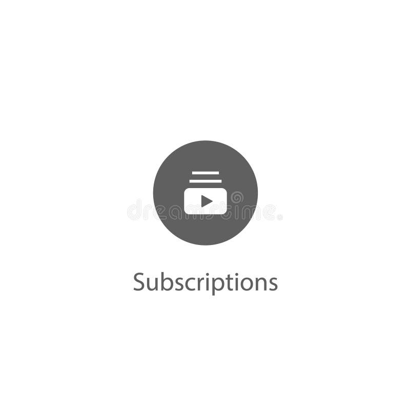 Youtube Subscription Button Icon Vector. Subscriptions Symbol ...