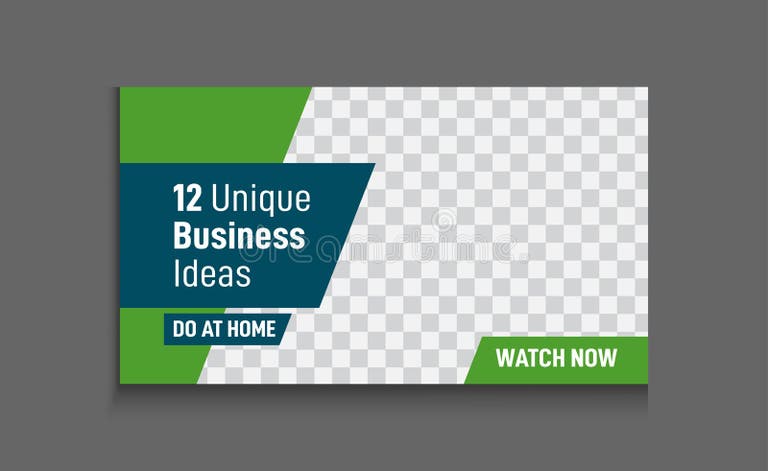 Green Youtube Thumbnail Template Design Vector Stock Illustrations – 34 ...