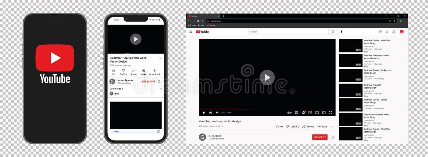 Mockup Page Youtube Stock Illustrations – 85 Mockup Page Youtube Stock ...