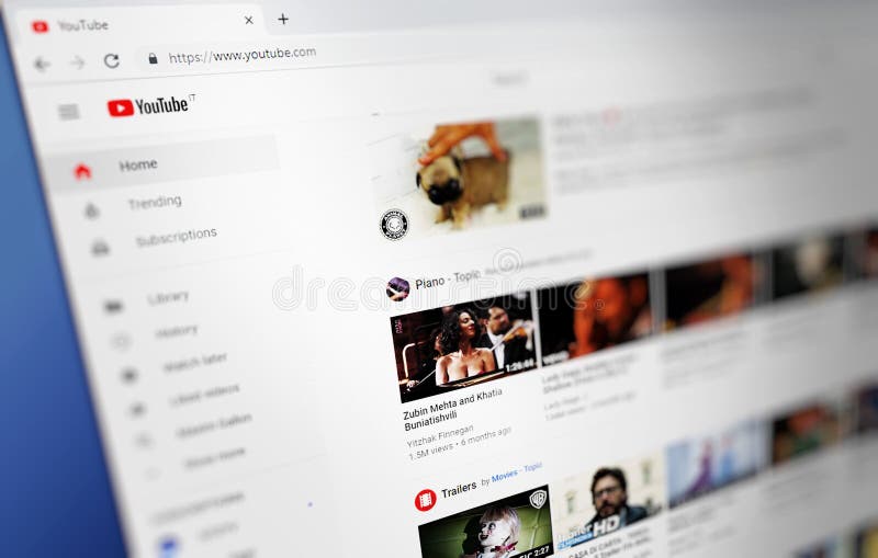 YouTube Webpage Close-up on LCD Screen Editorial Stock Image - Image of ...