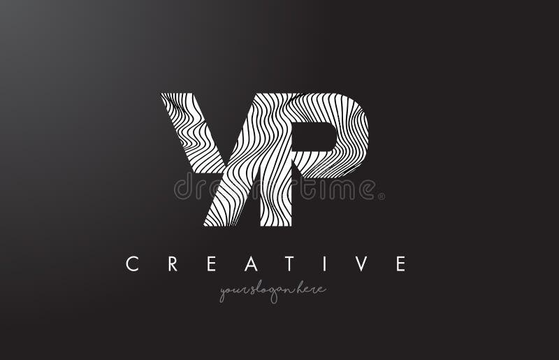 YP Y P Letter Logo with Zebra Lines Texture Design Vector. Stock Vector ...