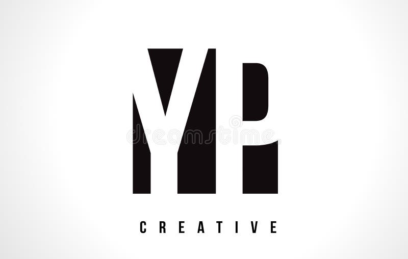 YP Y P White Letter Logo Design with Black Square. Stock Vector ...