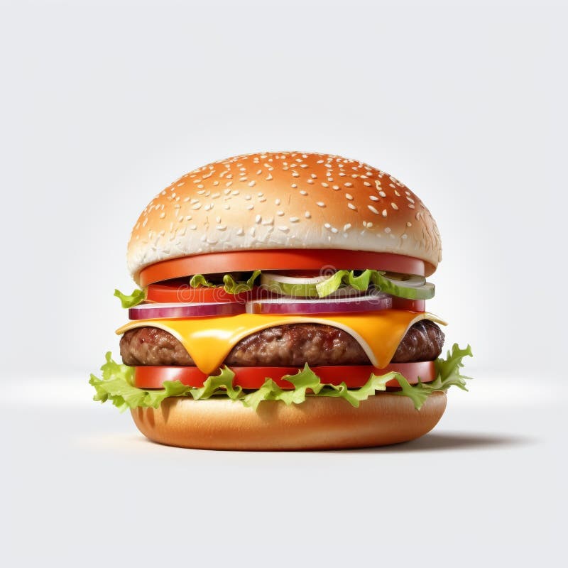 Hyper-Realistic Burger Illustration Stock Illustration - Illustration ...