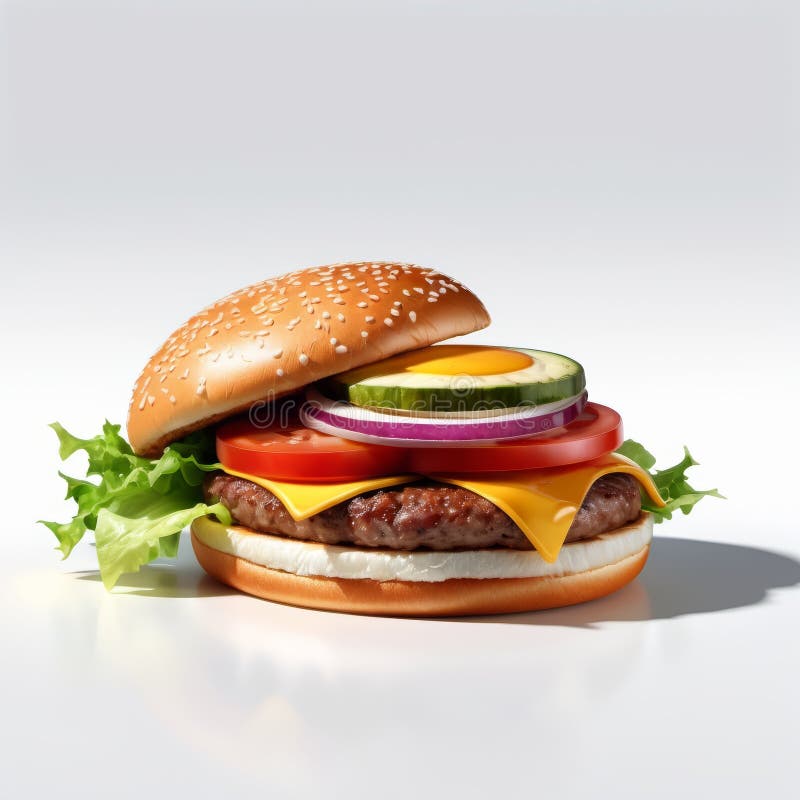 Hyper-Realistic Burger Illustration Stock Illustration - Illustration ...