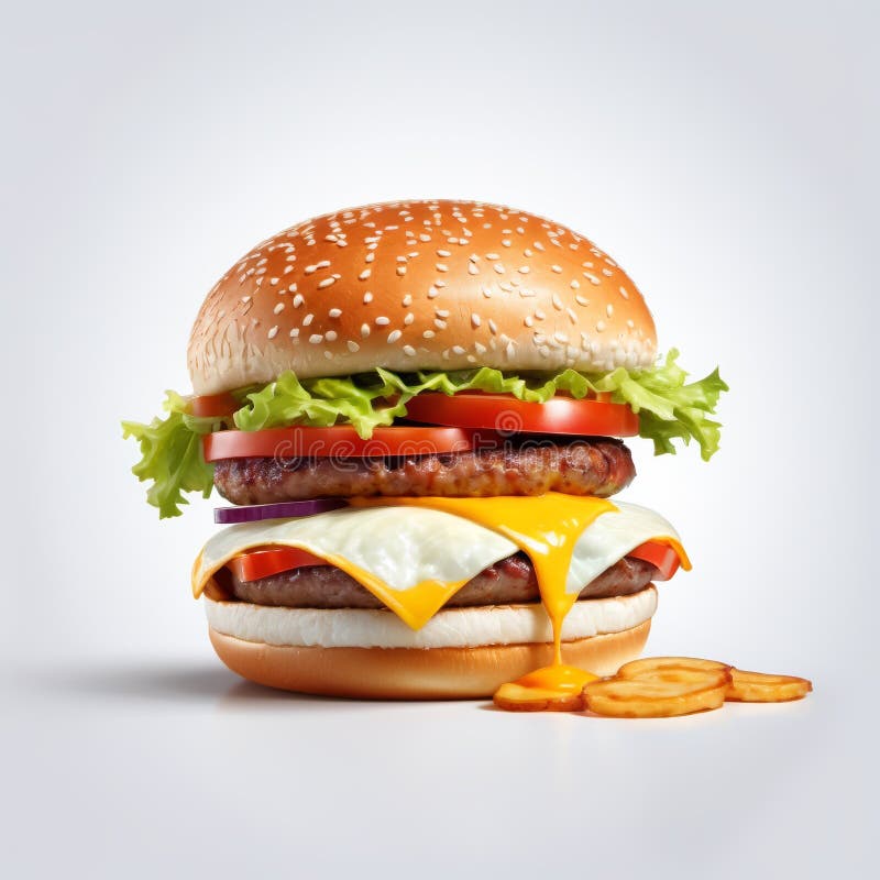 Hyper-Realistic Burger Illustration Stock Illustration - Illustration ...