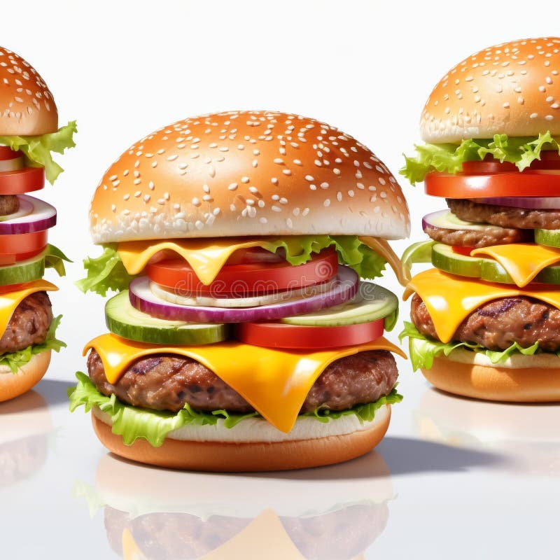 Hyper-Realistic Burger Illustration Stock Illustration - Illustration ...