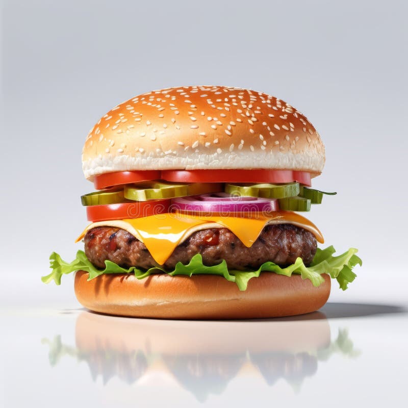 Hyper-Realistic Burger Illustration Stock Illustration - Illustration ...