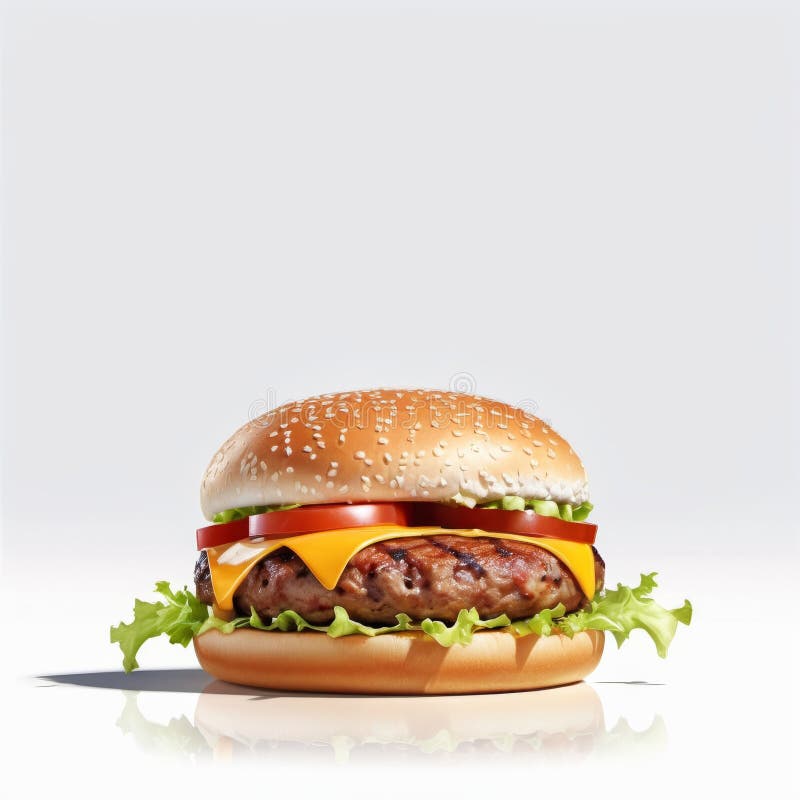 Hyper-Realistic Burger Illustration Stock Illustration - Illustration ...