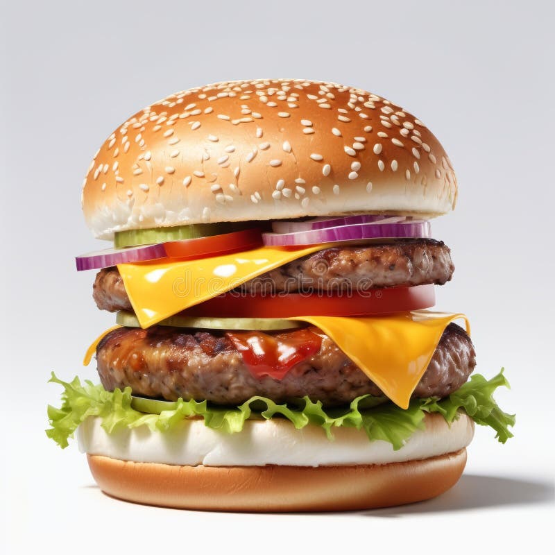 Hyper-Realistic Burger Illustration Stock Illustration - Illustration ...