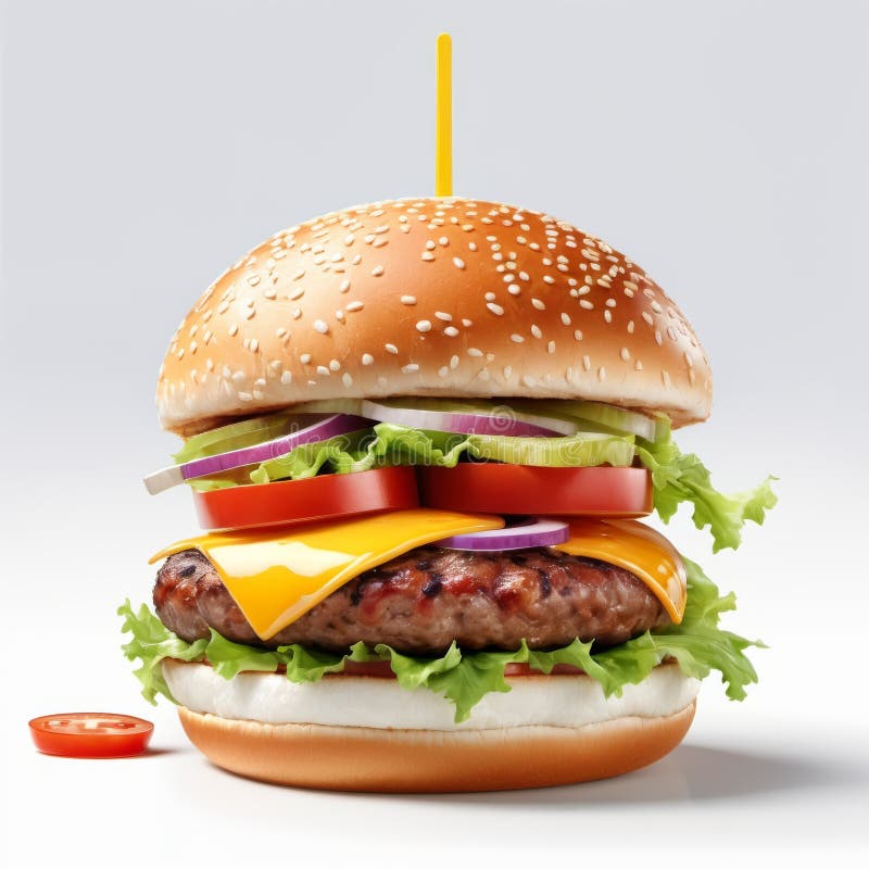Hyper-Realistic Burger Illustration Stock Illustration - Illustration ...