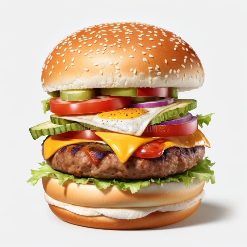 Hyper-Realistic Burger Illustration Stock Illustration - Illustration ...