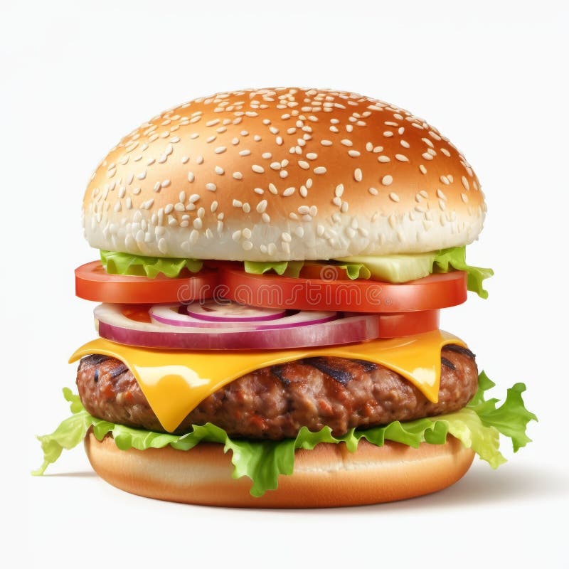 Hyper-Realistic Burger Illustration Stock Illustration - Illustration ...