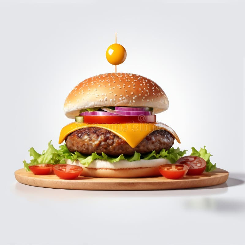 Hyper-Realistic Burger Illustration Stock Illustration - Illustration ...