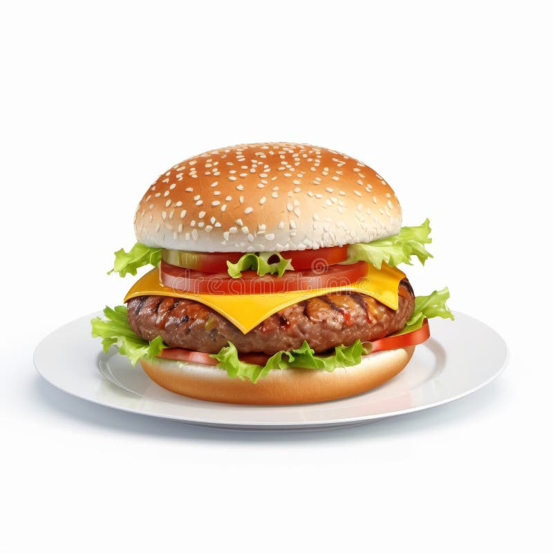 Hyper-Realistic Burger Illustration Stock Illustration - Illustration ...