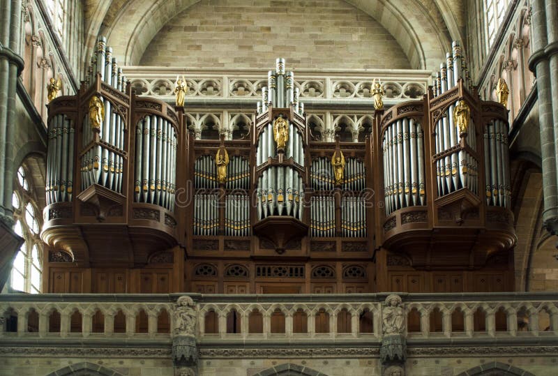 Ypres Cathedral Interior - Organ Editorial Stock Photo - Image of ...