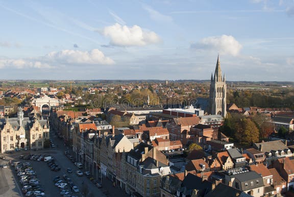 Ypres - Ieper skyline editorial image. Image of panorama - 27765715