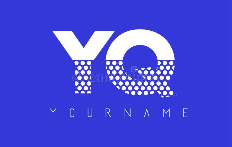 YQ Y Q Dotted Letter Logo Design with Blue Background. Stock Vector ...