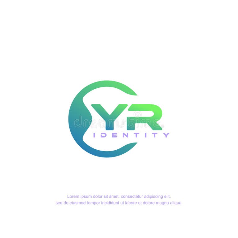 YR Initial Letter Circular Line Logo Template Vector with Gradient ...