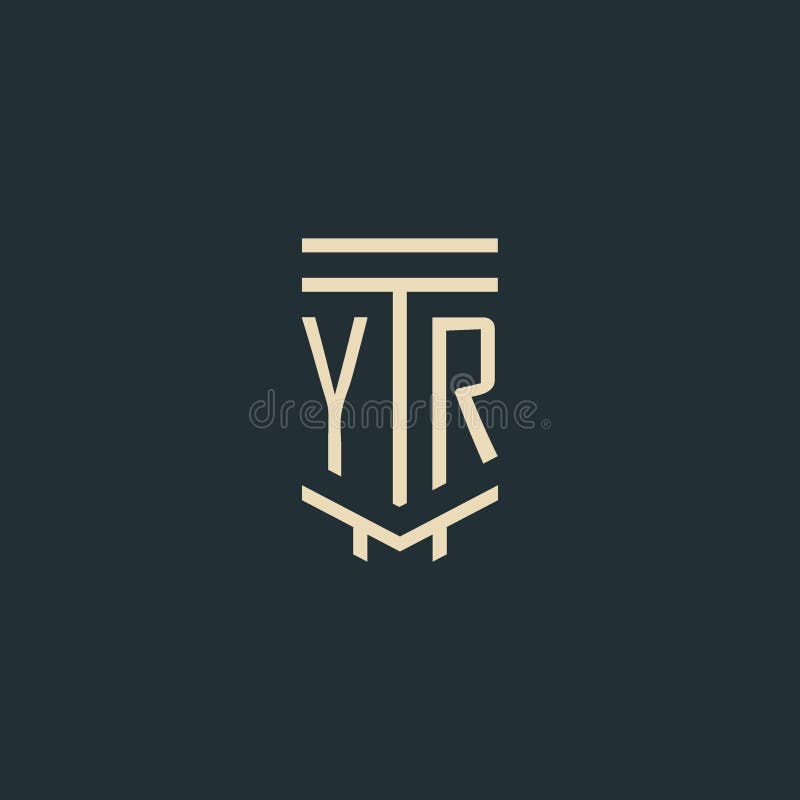 YR Initial Monogram with Simple Line Art Pillar Logo Designs Stock ...