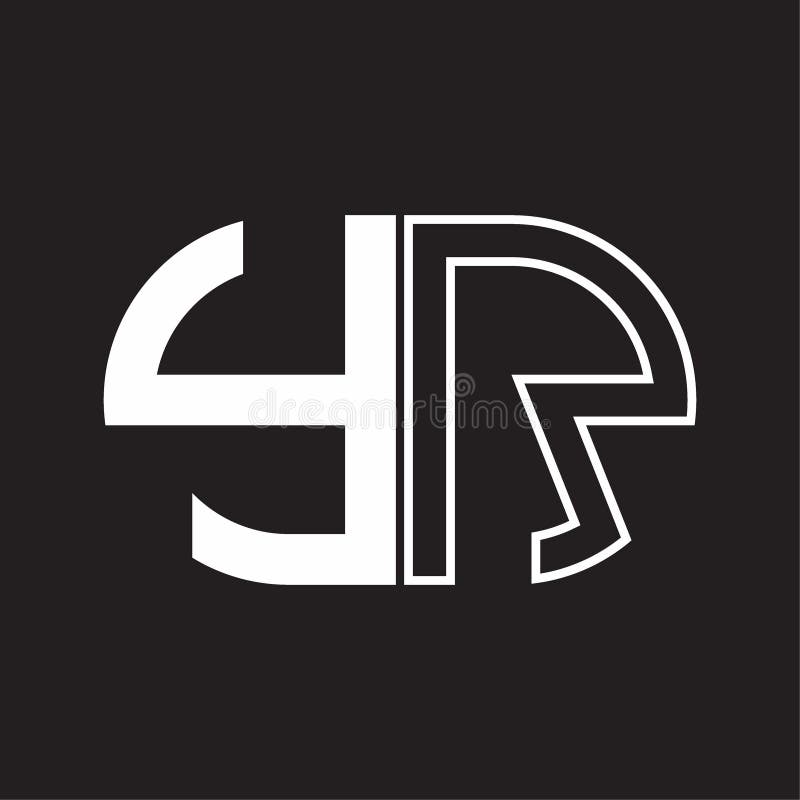 YR Letter Logo Monogram with Oval Shape Negative Space Design Template ...