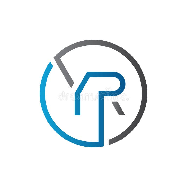 YR Logo Design Vector Template. Initial Circle Letter YR Vector ...
