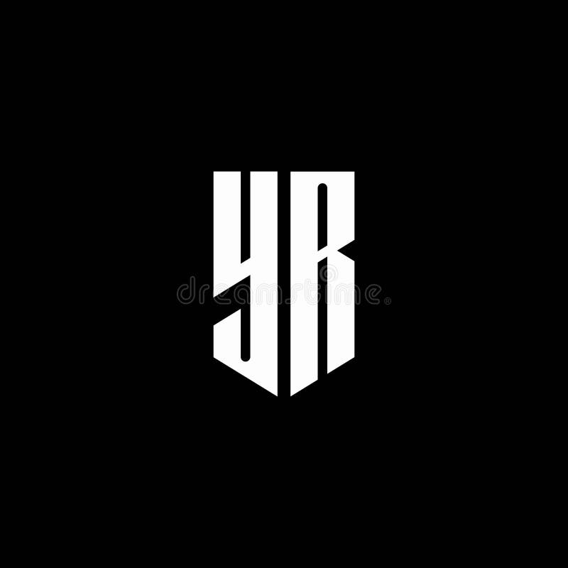 YR Logo Monogram with Emblem Style Isolated on Black Background Stock ...