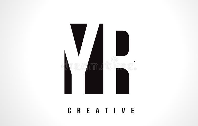 YR Y R White Letter Logo Design with Black Square. Stock Vector ...
