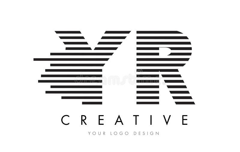 YR Y R Zebra Letter Logo Design with Black and White Stripes Stock ...