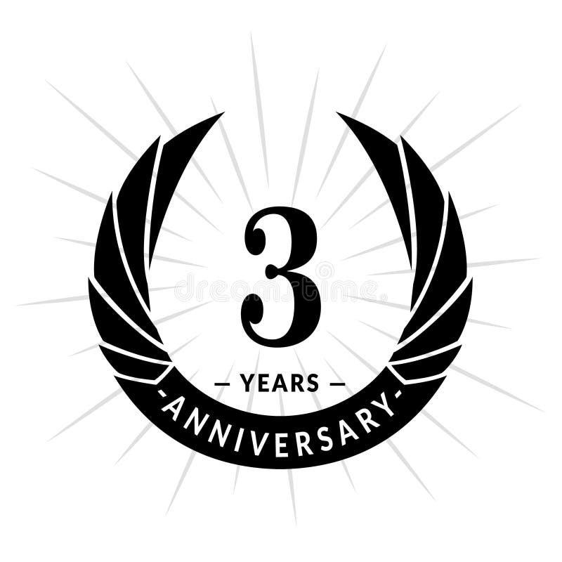 3 Years Anniversary Design Template. Elegant Anniversary Logo Design ...