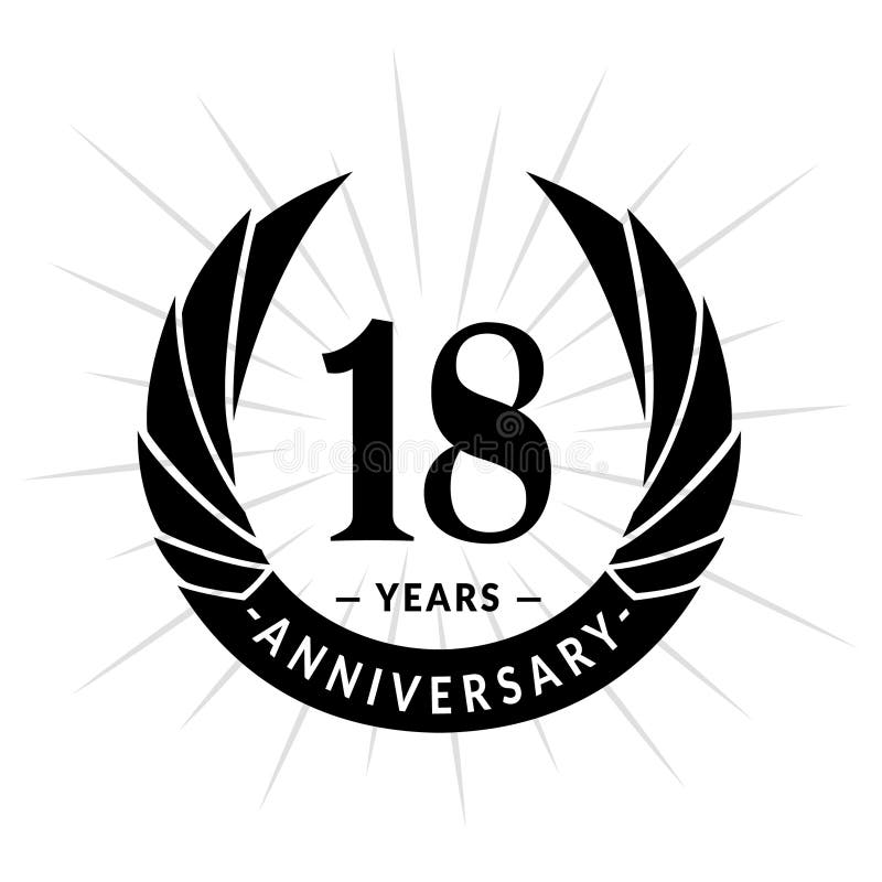 18 Years Anniversary Design Template. Elegant Anniversary Logo Design ...