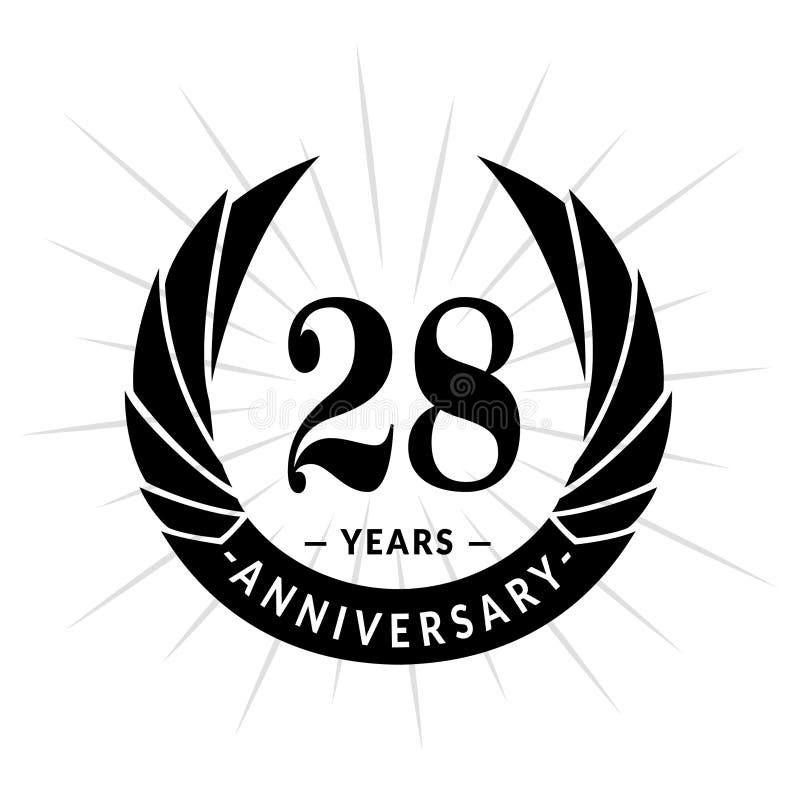 28 Years Anniversary Design Template. Elegant Anniversary Logo Design ...