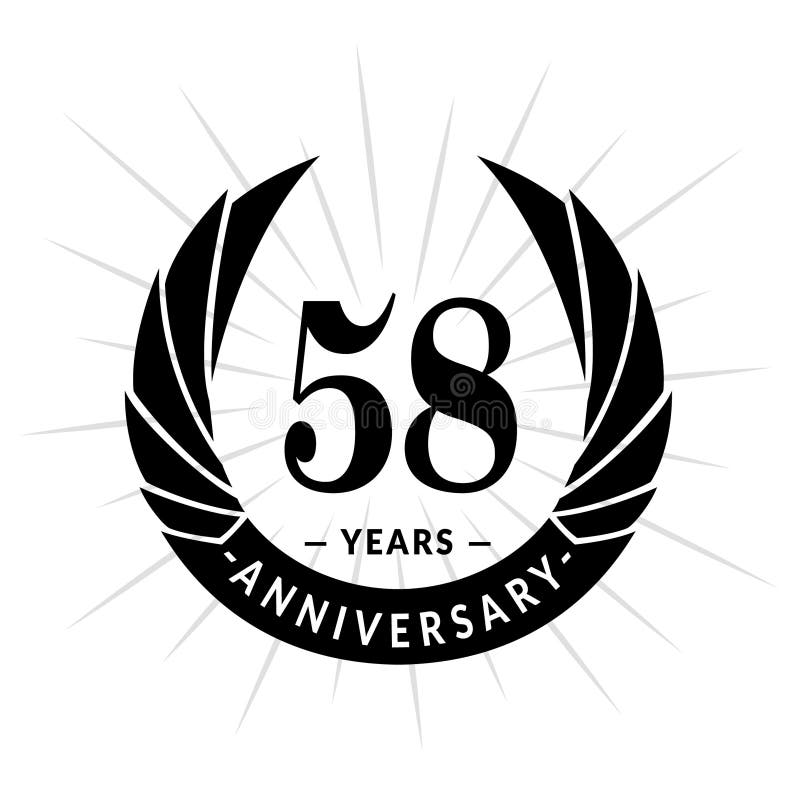 58 Years Anniversary Design Template. Elegant Anniversary Logo Design ...