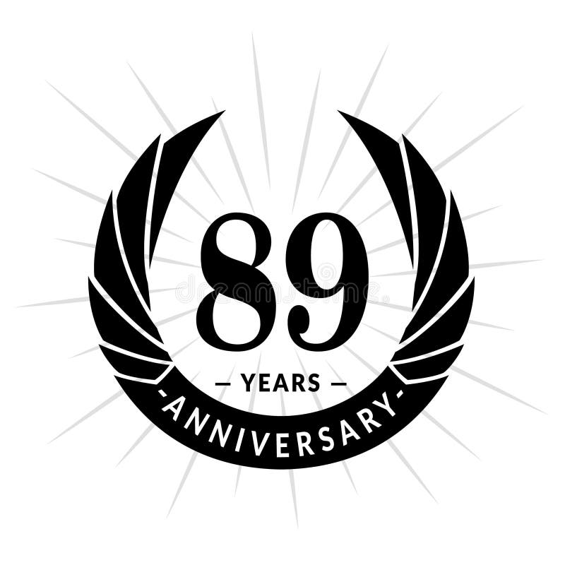 89 Years Anniversary Design Template. Elegant Anniversary Logo Design ...