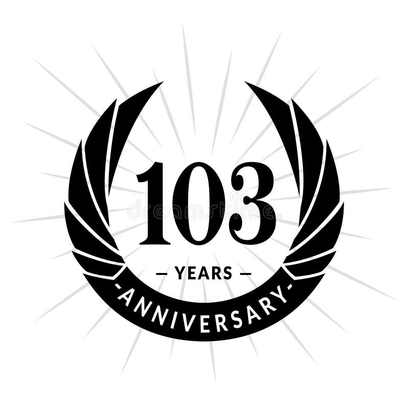 103 Years Anniversary Design Template. Elegant Anniversary Logo Design ...