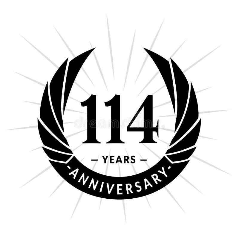 114 Years Anniversary Design Template. Elegant Anniversary Logo Design ...
