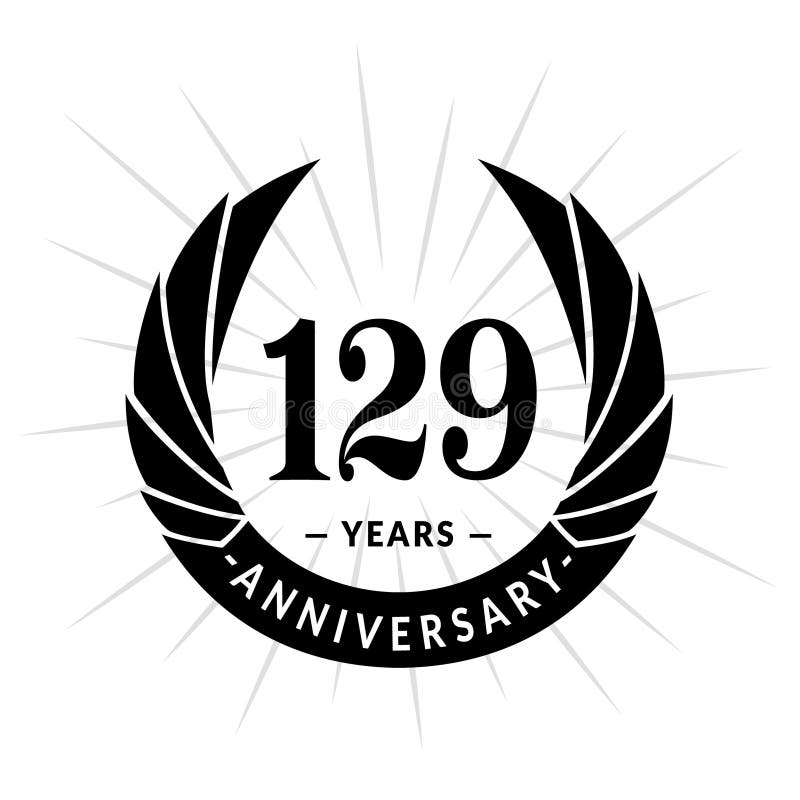 129 Years Anniversary Design Template. Elegant Anniversary Logo Design ...