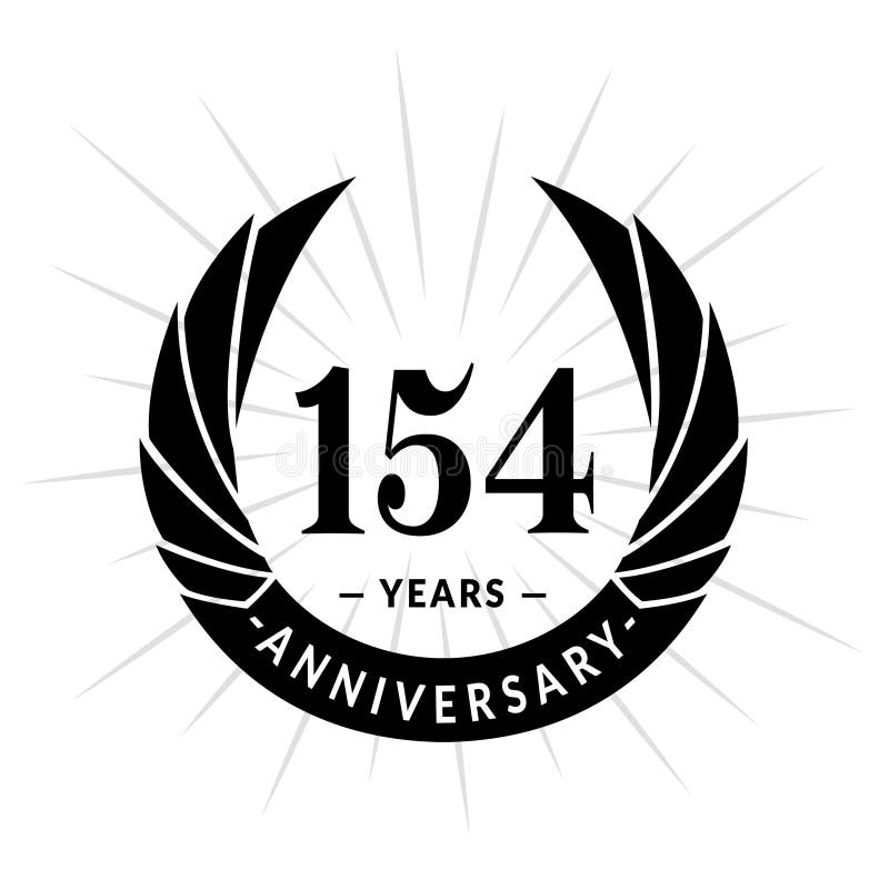 154 Years Anniversary Design Template. Elegant Anniversary Logo Design ...