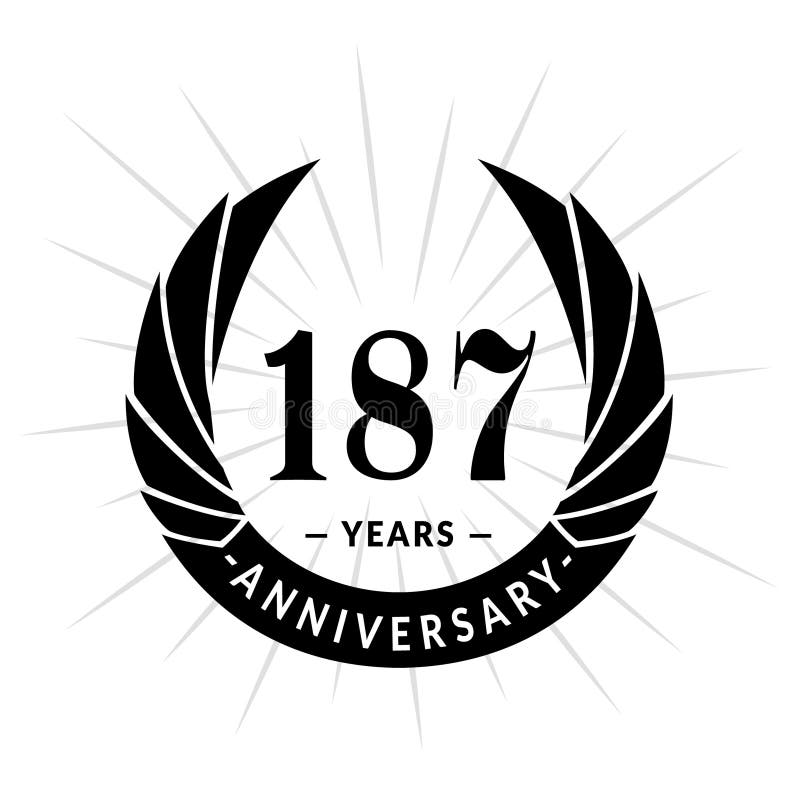 187 Years Anniversary Design Template. Elegant Anniversary Logo Design ...