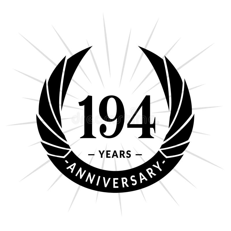 194 Years Anniversary Design Template. Elegant Anniversary Logo Design ...