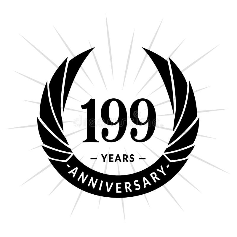 199 Years Anniversary Design Template. Elegant Anniversary Logo Design ...