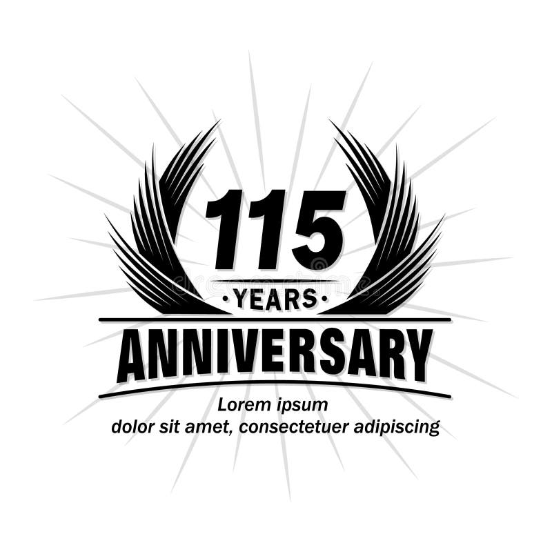 115 Years Anniversary. Elegant Anniversary Design. 115th Years Logo ...